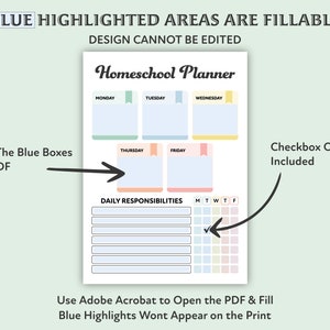 Editable Homeschool Planner, Printable, Homeschool Schedule, Weekly ...