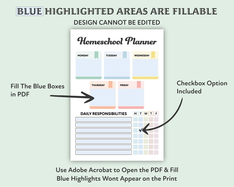 Editable Homeschool Planner Printable Homeschool Schedule - Etsy