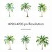 Watercolor Palm Tree Clipart, Beach Clipart, Tropical Clipart Bundle ...