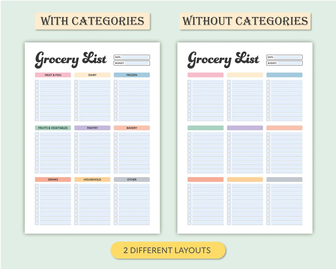 Editable Meal Planner Bundle Grocery List Printable Daily - Etsy