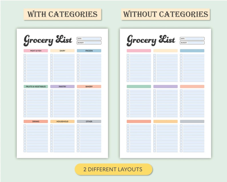 Editable Meal Planner Bundle Grocery List Printable Daily - Etsy