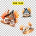 Quirky Autumn Houses Clipart 15 Watercolor High Quality PNG - Etsy