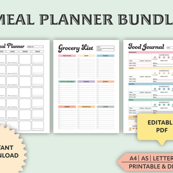 Grocery List Template - Etsy