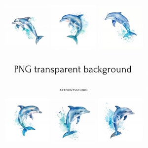 Watercolor Dolphin Clipart, Dolphin Art, Watercolor Dolphins, Dolphin ...