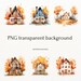 Quirky Autumn Houses Clipart 15 Watercolor High Quality PNG - Etsy