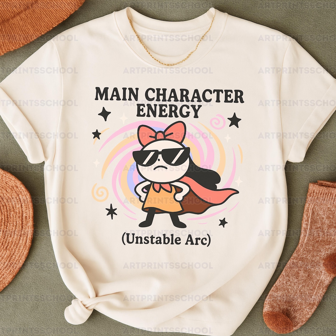 Main Character Energy PNG: Cartoon Girl, Sunglasses, Cape (digital ...