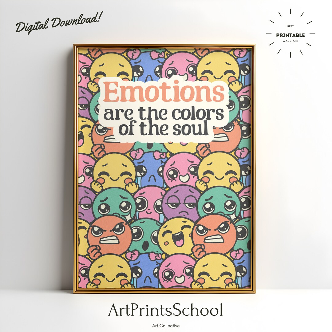 Retro Emotions Poster: Colorful Therapy Office Decor (digital Download ...