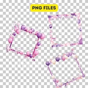 Baby Girl Borders and Frames Clipart Bundle of 17 - Pink and Purple ...