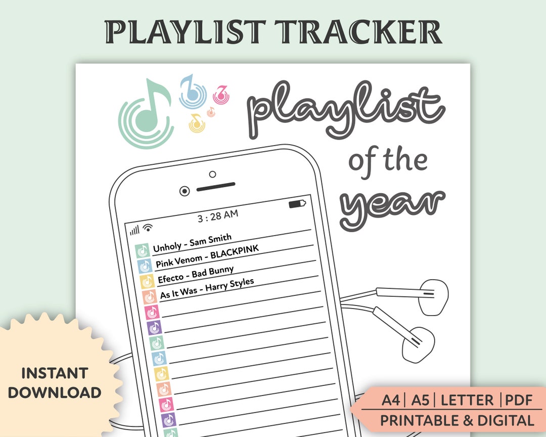 Printable Playlist Tracker: Wedding Song Log (PDF) - Etsy