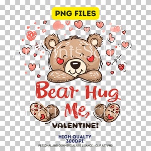 Bear Hug Me, Valentine Clipart, Valentines Day Clipart, Valentines ...