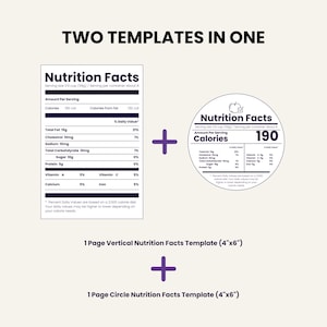 Editable Nutrition Facts Label Template - Custom Nutrition Label ...