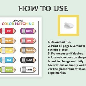 Color Matching Busy Book, Printable, Color Learning Activity ...
