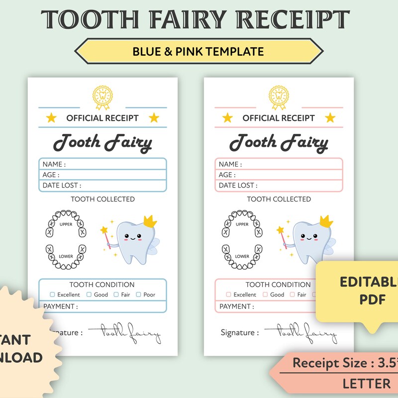 Lost Tooth Receipt - Etsy