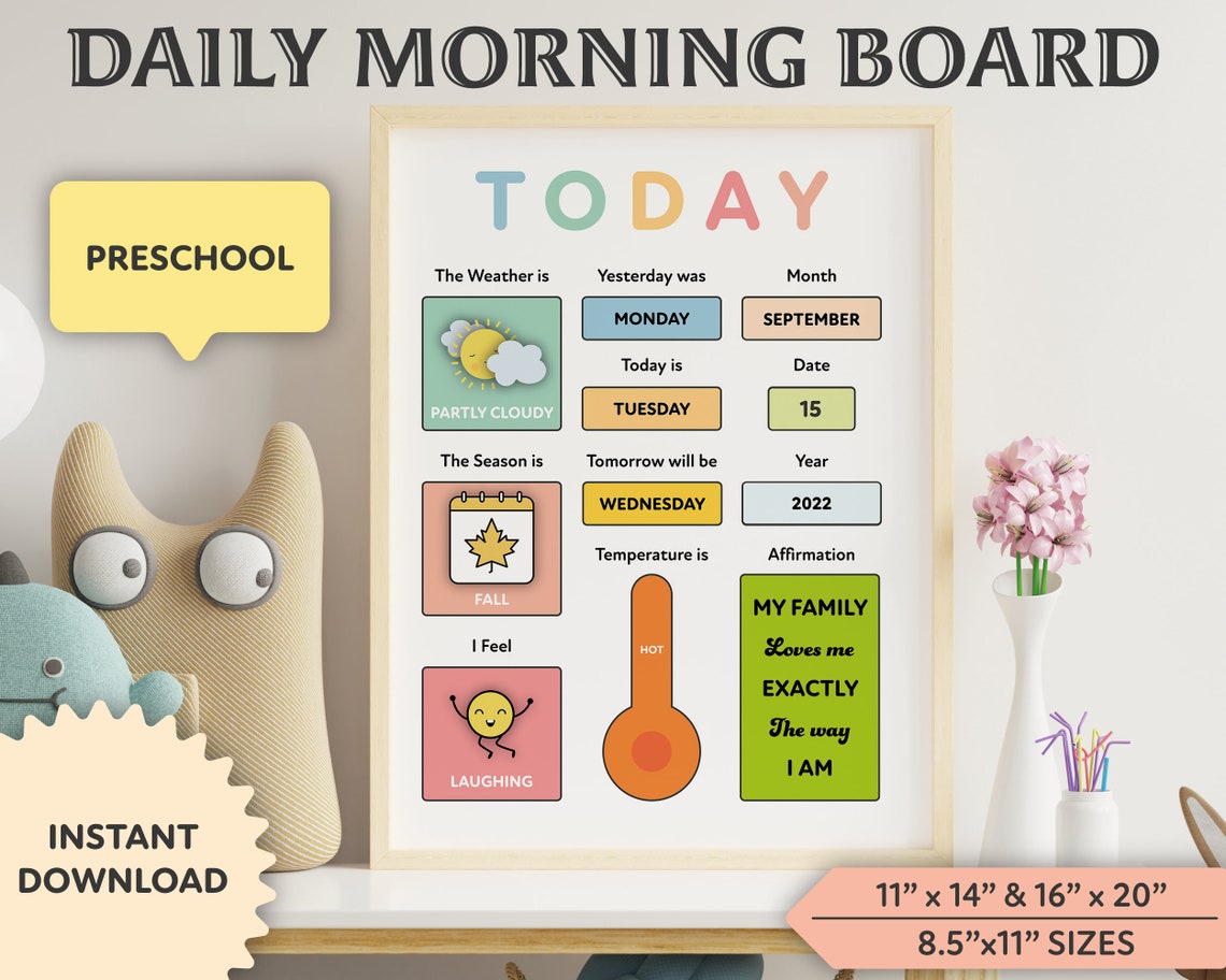Daily Morning Board Circle Time Calendar Kids Morning - Etsy