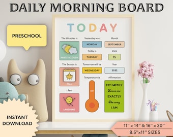 Morning Board, Homeschool Calendar, Weather Chart, Kids Daily Calendar ...