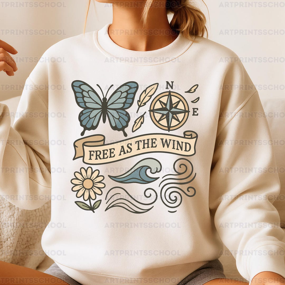 Boho Butterfly Compass PNG: Tattoo Flash Clipart for Wanderlust Designs ...