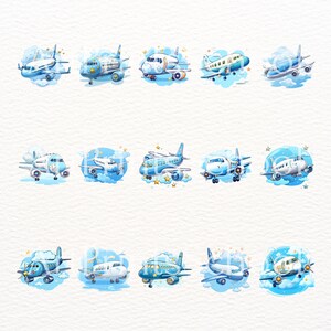 Kawaii Airplane Clipart Set, Cute Airplane Illustration, Baby Bear ...