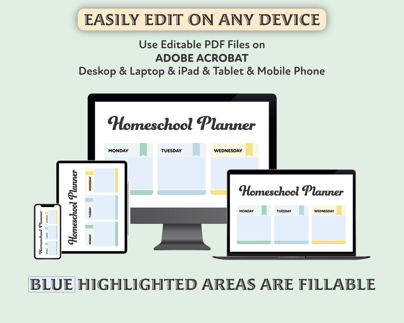 Editable Homeschool Planner Printable Homeschool Schedule - Etsy