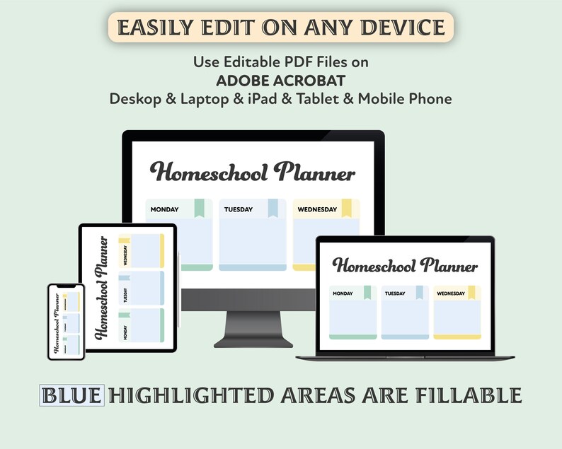 Editable Homeschool Planner Printable Homeschool Schedule - Etsy