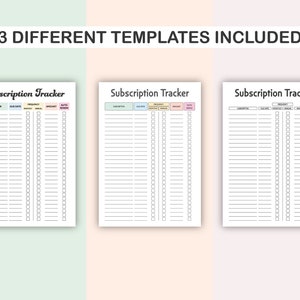 Editable Subscription and Membership Tracker for Organizing and ...