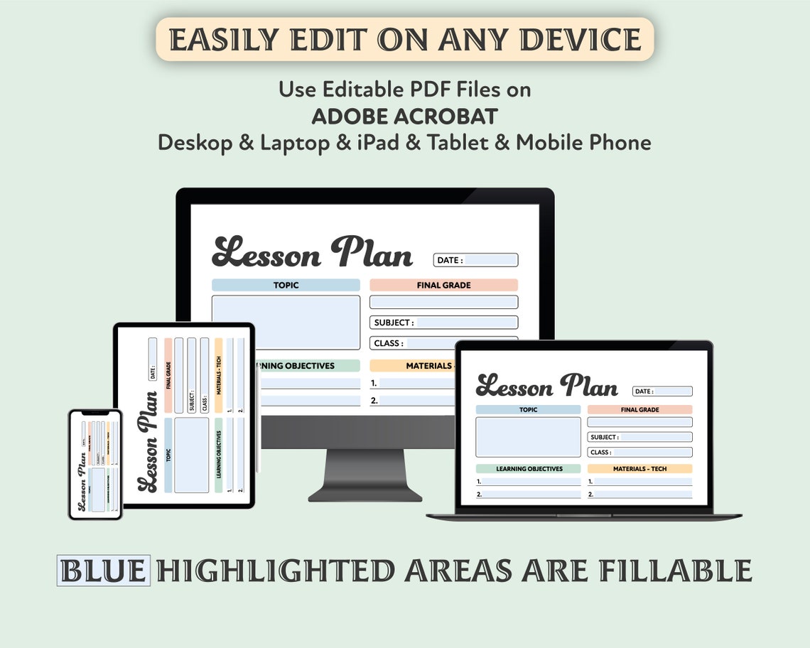 Editable Study Template Printable Study Planner Lesson Plan - Etsy UK