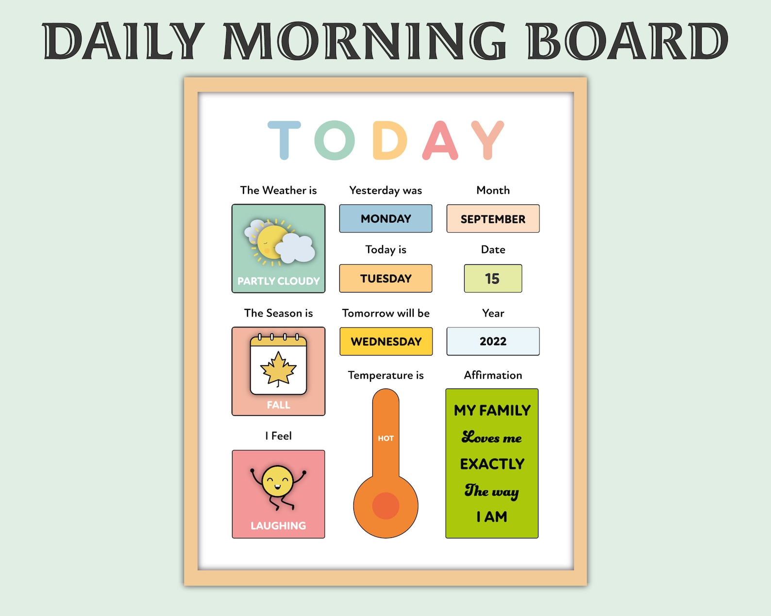 Daily Morning Board Circle Time Calendar Kids Morning - Etsy