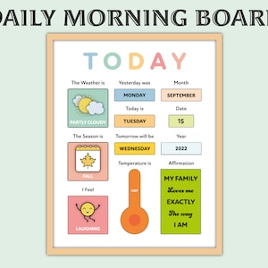 Daily Morning Board, Circle Time Calendar, Kids Morning Routine ...