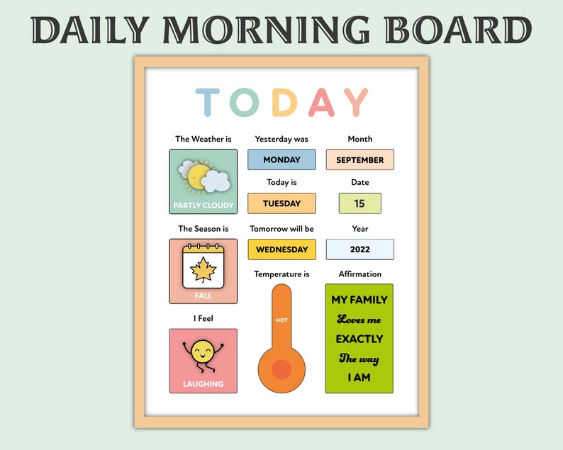 Daily Morning Board Circle Time Calendar Kids Morning - Etsy