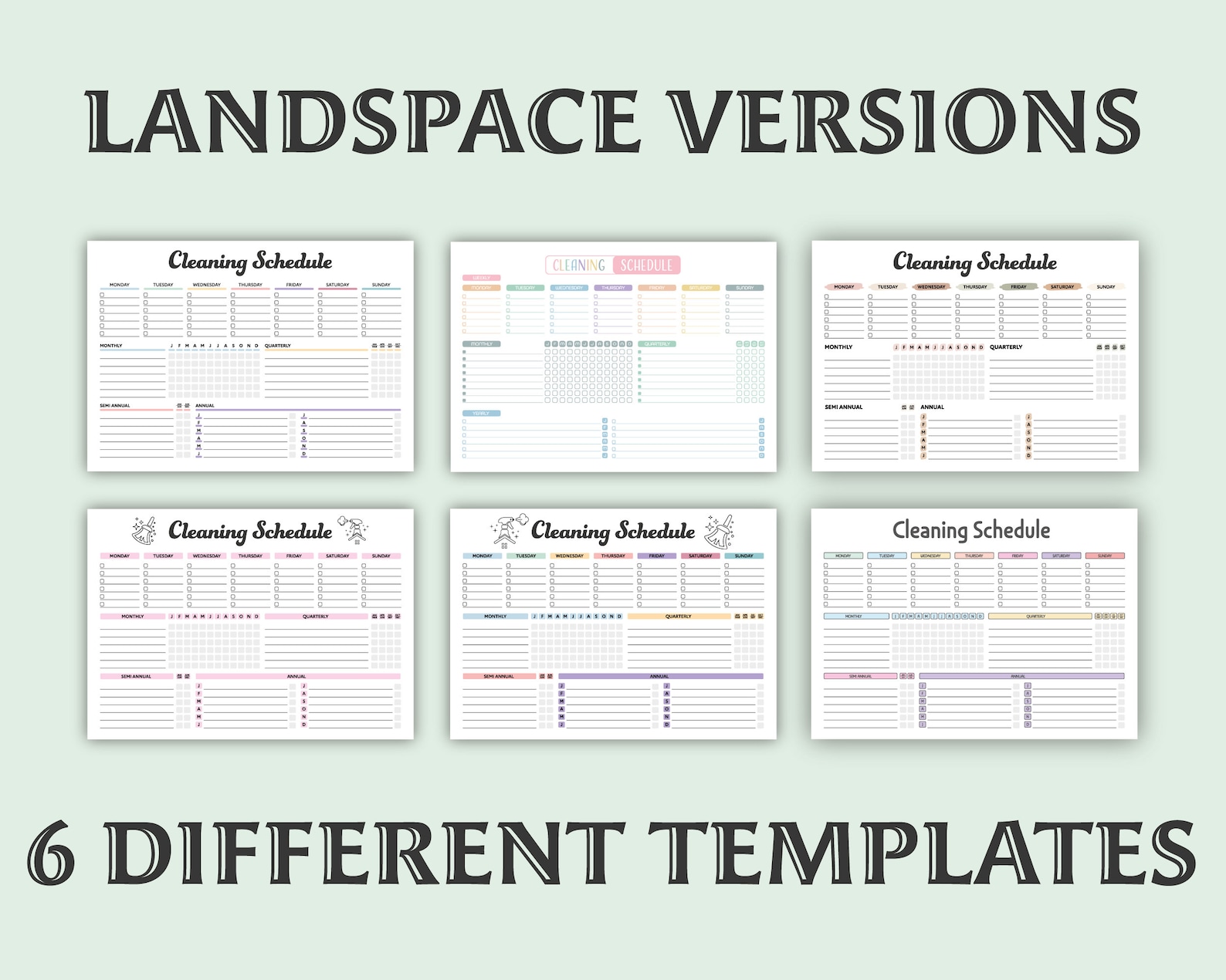 Editable Cleaning Schedule Bundle Printable Weekly Monthly - Etsy