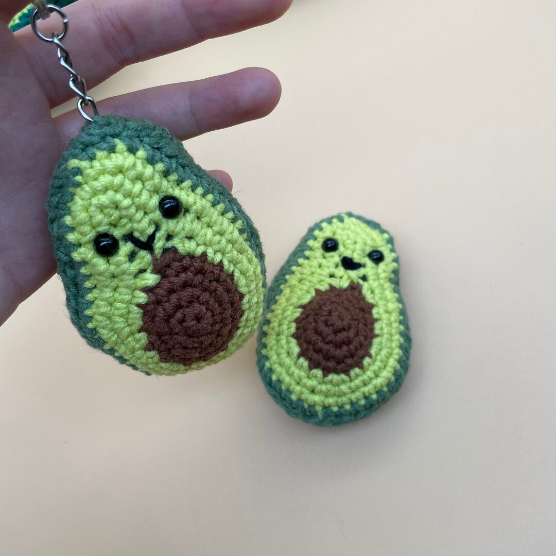 Avocado Amigurumi Keychain, Crochet, - Etsy