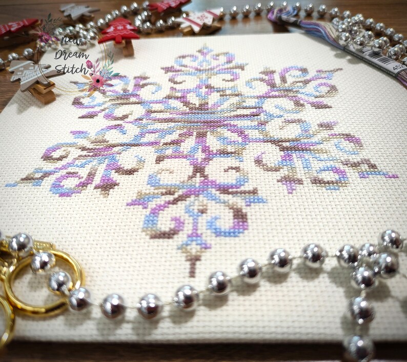 Snowflake Cross Stitch Pattern, Holiday Christmas Decor Xstitch ...