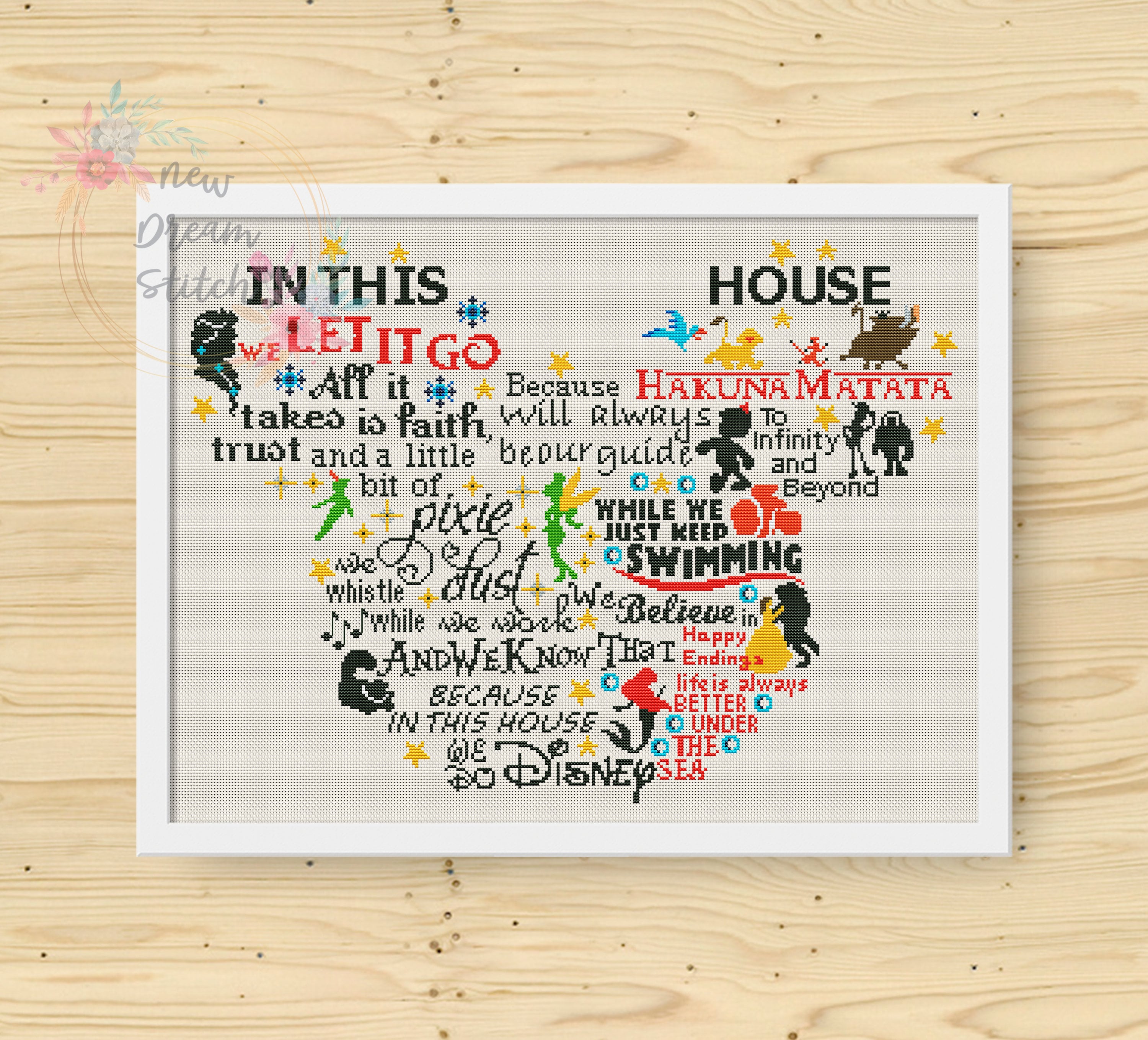 In This House Cross Stitch Pattern Mouse Head Fairytale - Etsy