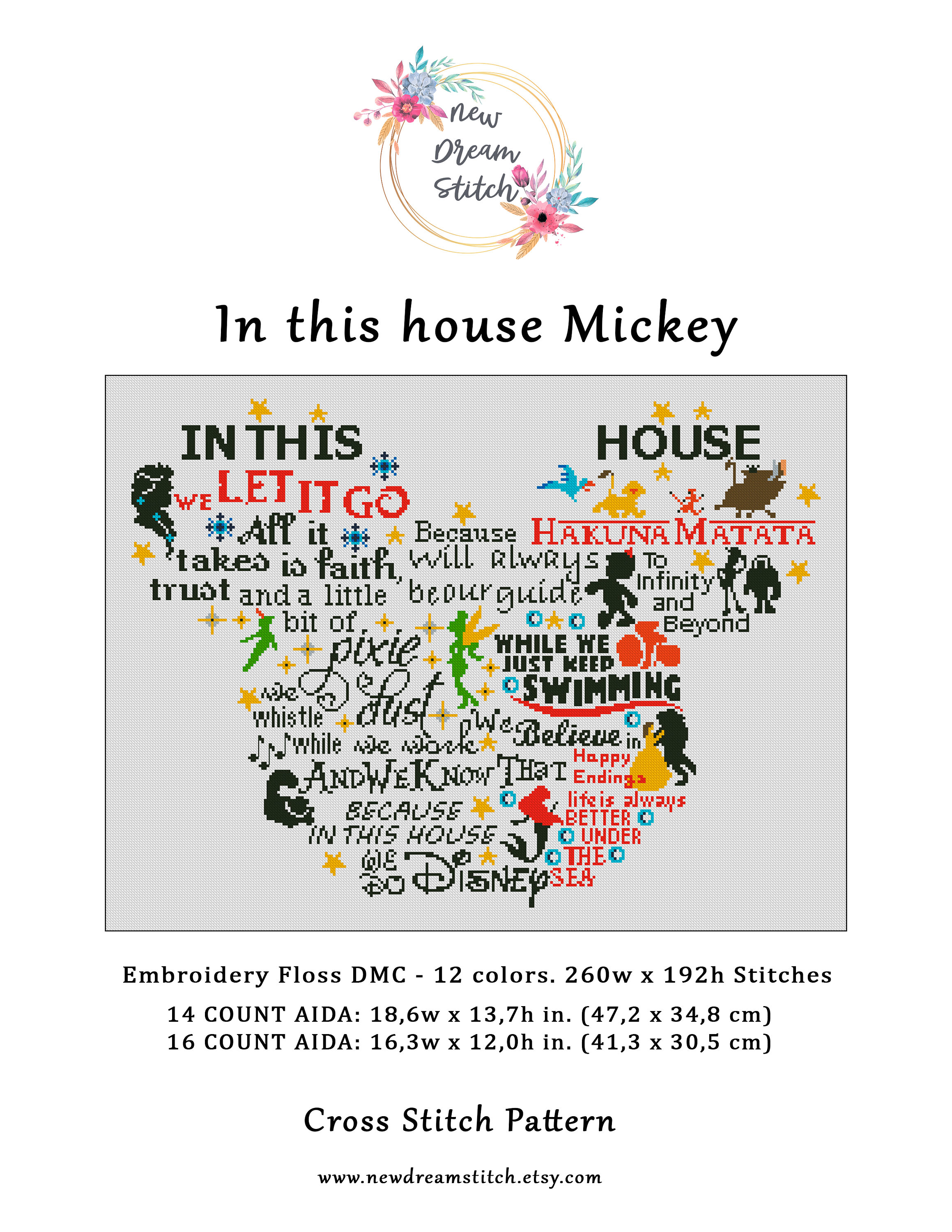 In This House Cross Stitch Pattern Mouse Head Fairytale - Etsy