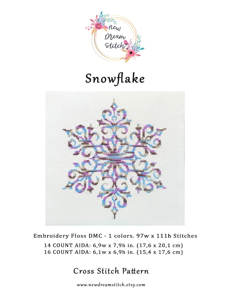 Snowflake Cross Stitch Pattern Holiday Christmas Decor - Etsy