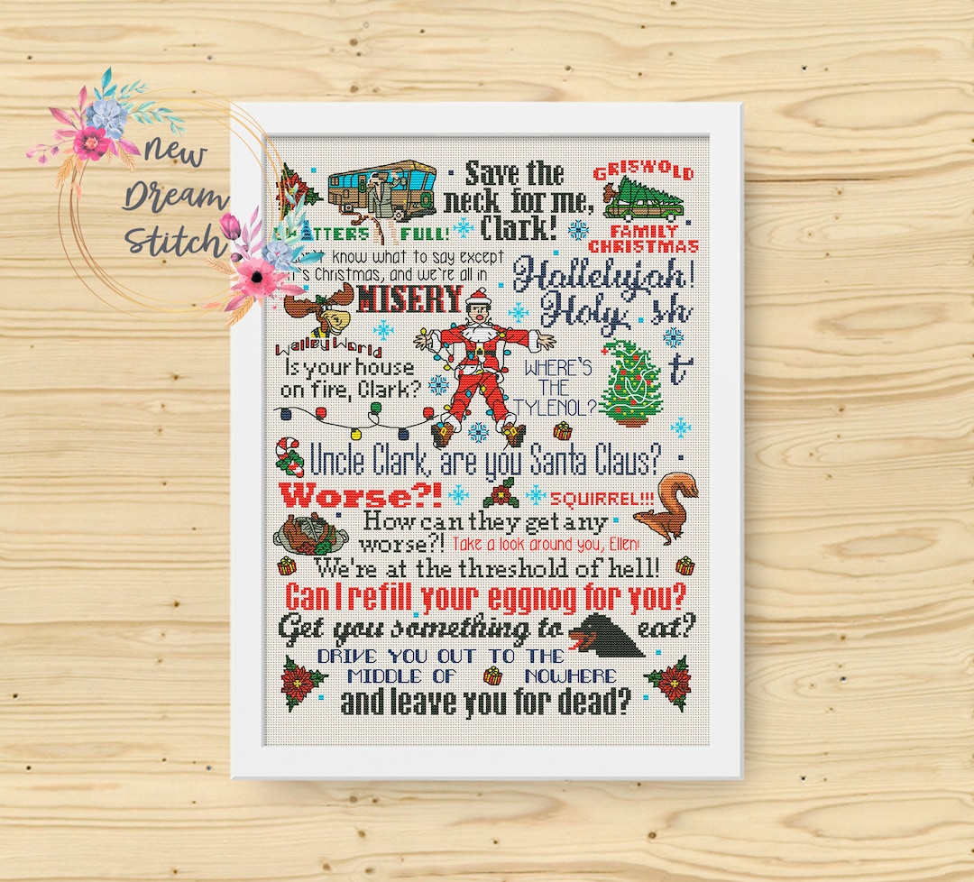 Christmas Vacation Quote Cross Stitch Pattern, Embroidery Pattern for ...