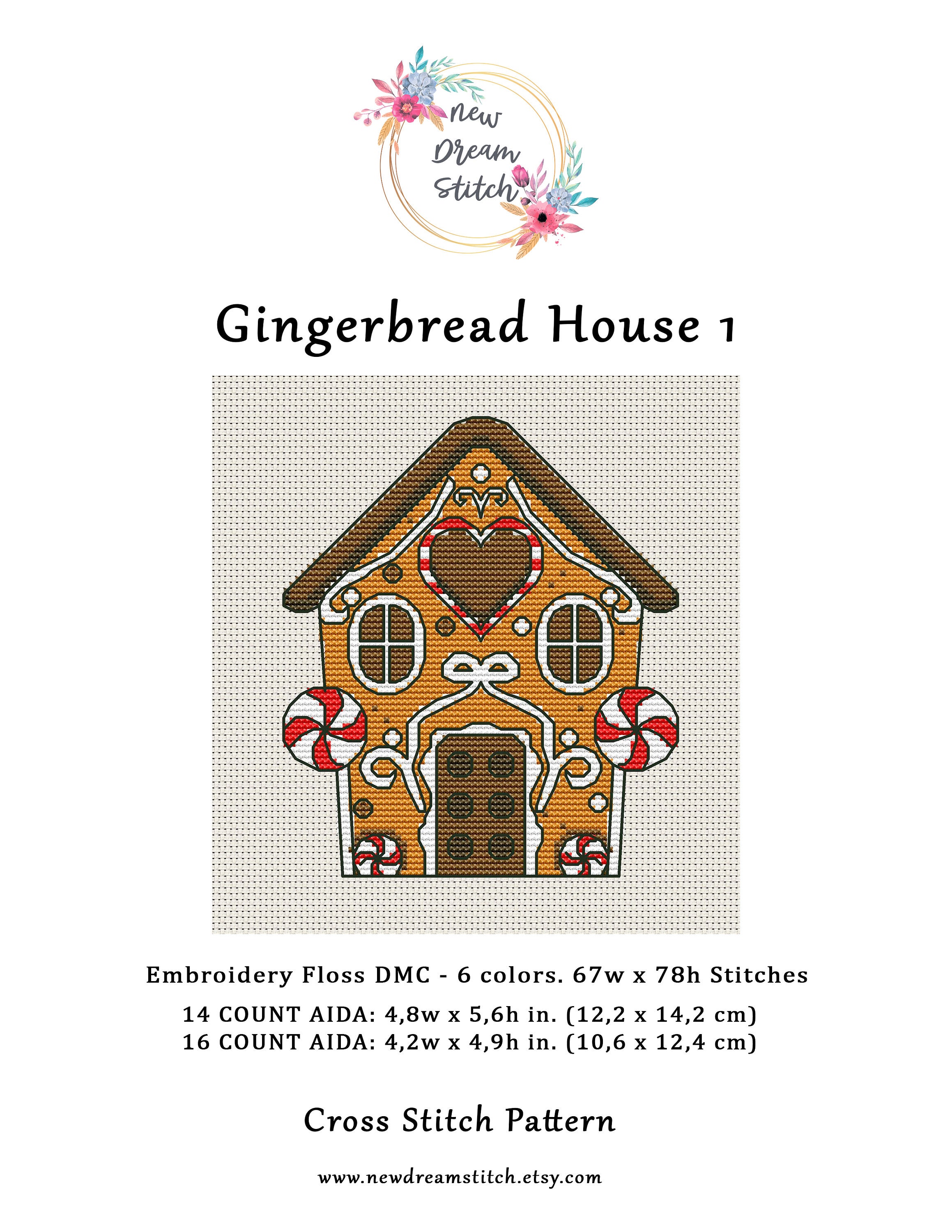SET of 4 Gingerbread Houses Cross Stitch Pattern Holiday | Etsy