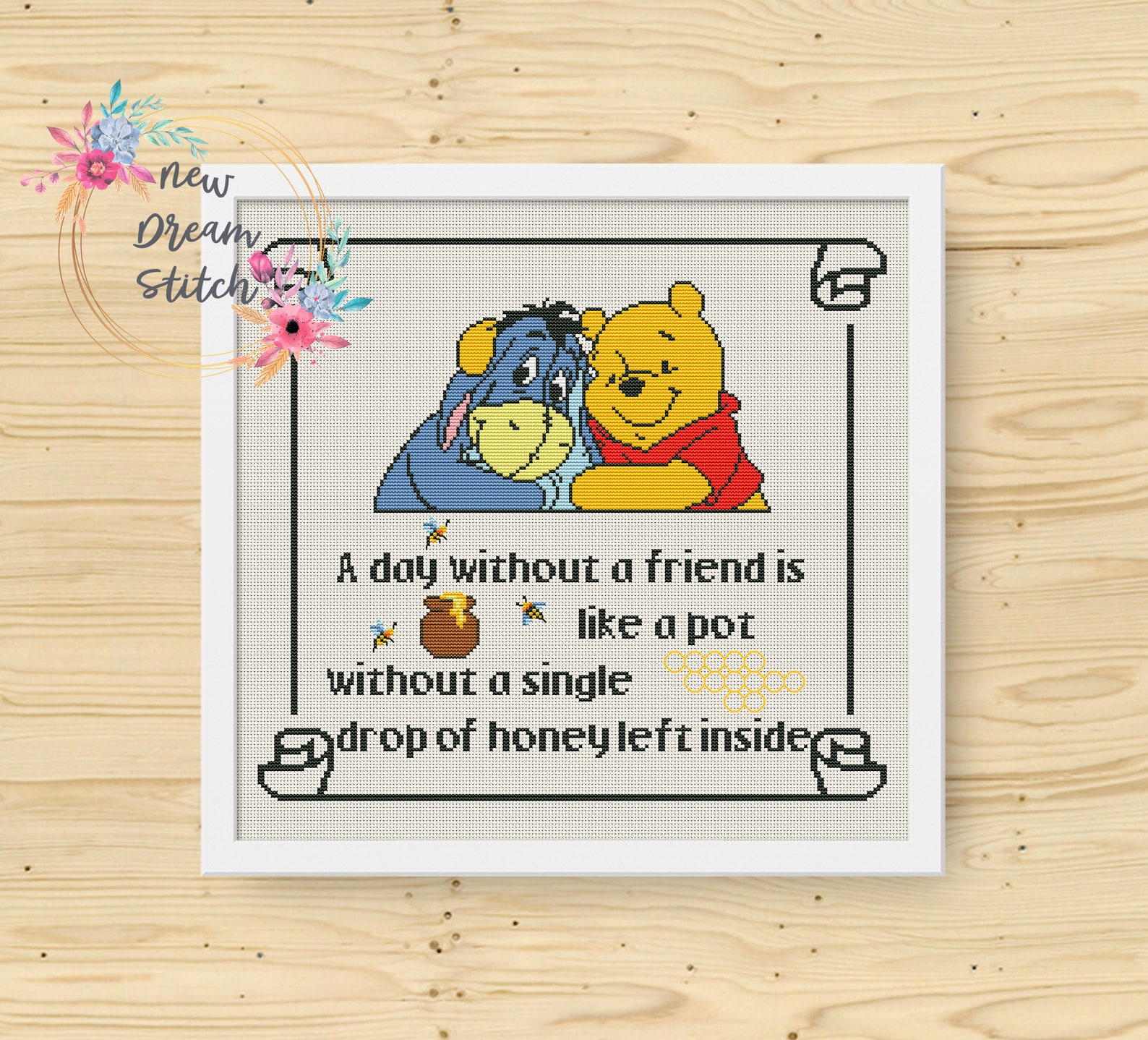 Bear and Eeyore Cross Stitch Pattern, Kids Room Decor Cross Stitch ...
