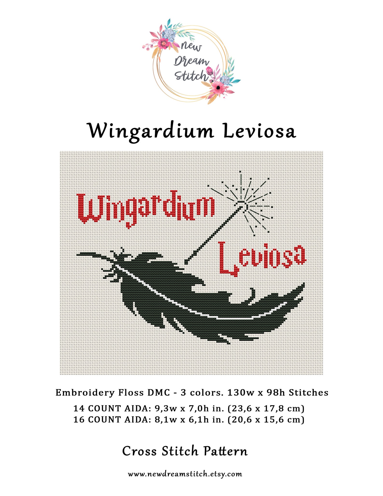 SET Magic Spell Cross Stitch Pattern Wizard Spell Wizarding - Etsy