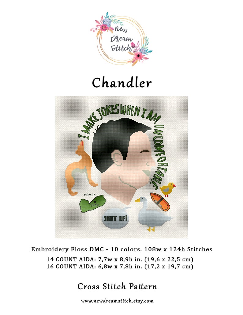 SET Friends Boy Cross Stitch Pattern Best Quotes Friends TV - Etsy