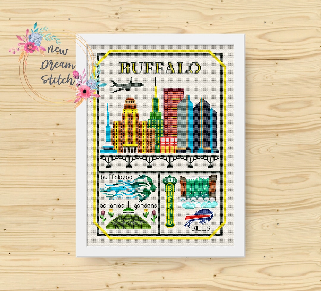 Buffalo Cross Stitch Pattern Little City and Country Modern Xstitch US ...