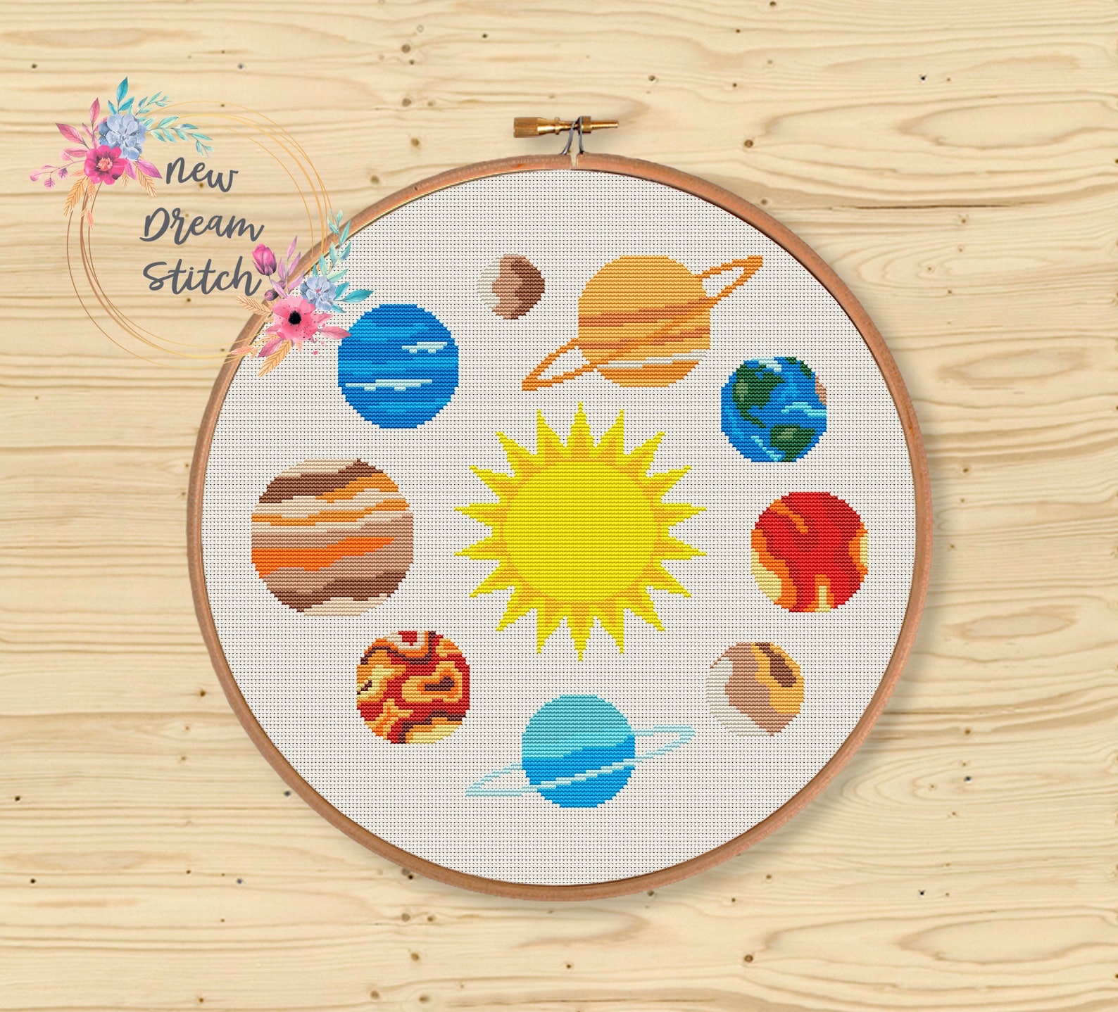Solar System Cross Stitch Pattern Needlepoint Pattern - Etsy