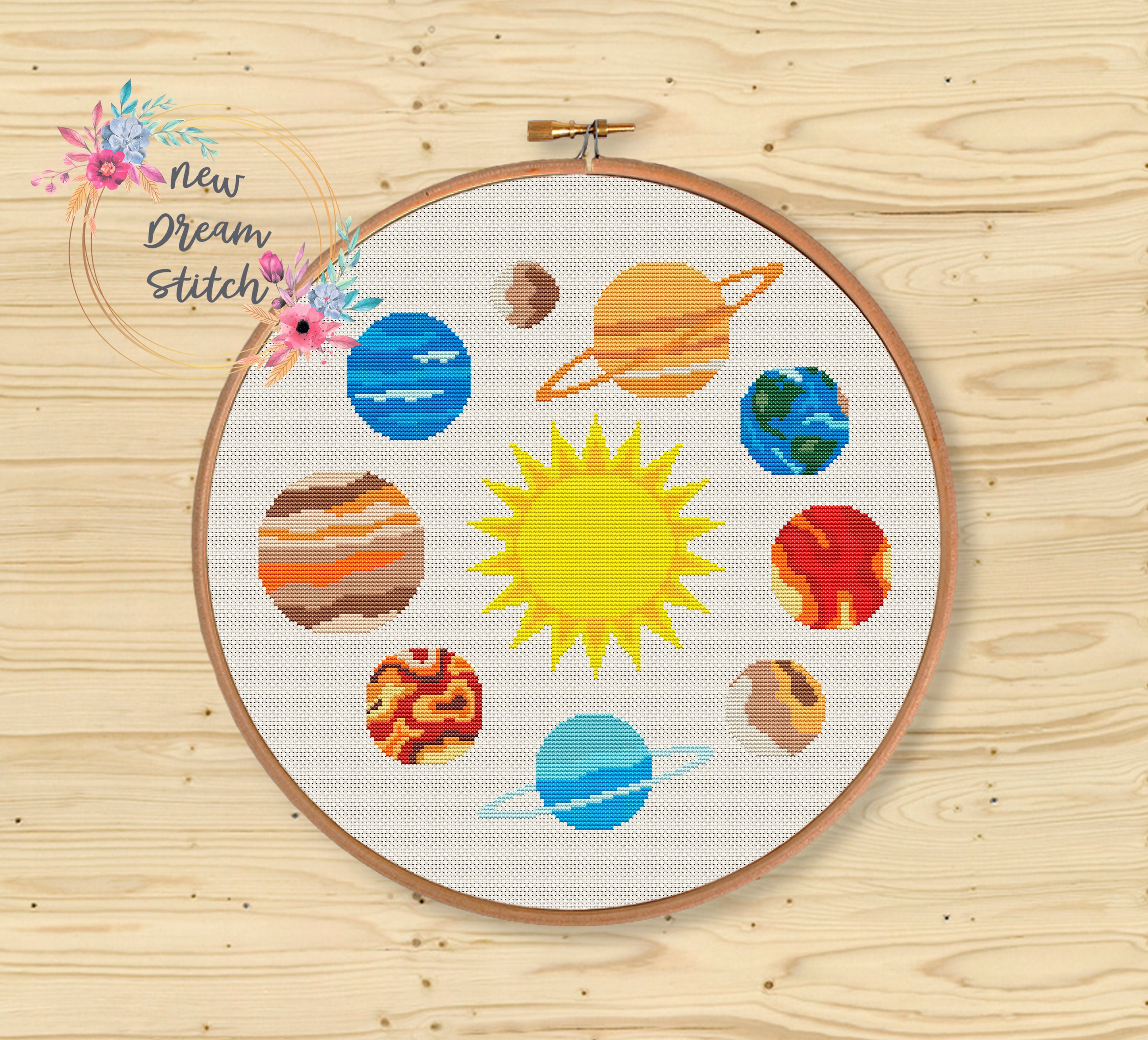 Solar System Cross Stitch Pattern Needlepoint Pattern - Etsy