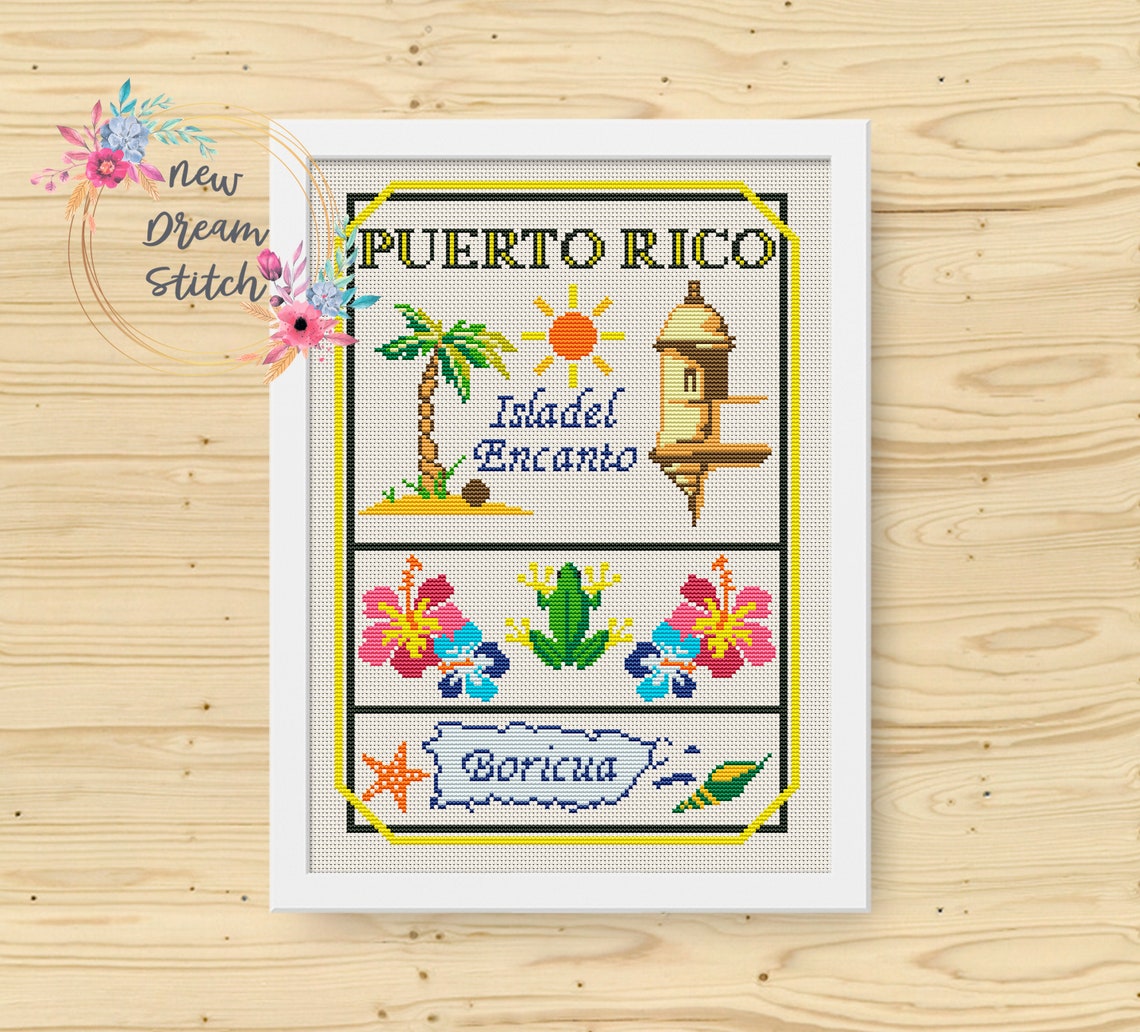 Puerto Rico Cross Stitch Pattern Little City Cross Stitch - Etsy
