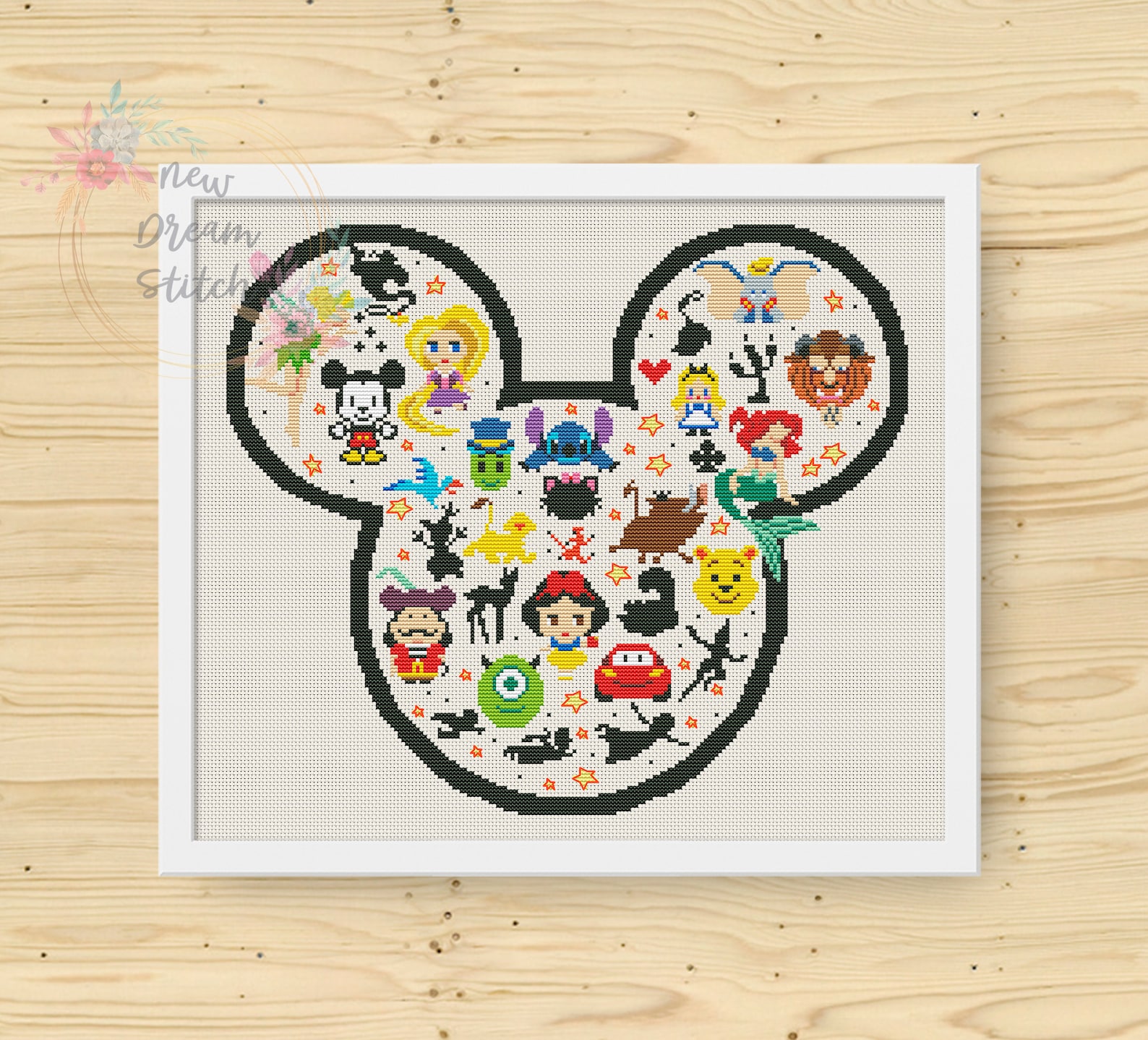 Cartoon Characters Cross Stitch Pattern Mouse Head Mini - Etsy
