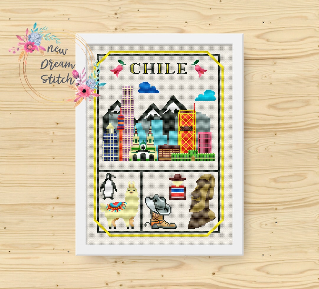 Republica De Chile Cross Stitch Pattern, Little City Cross Stitch ...