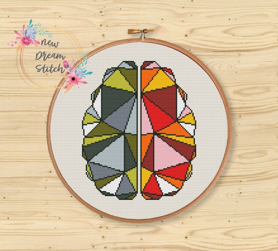 Brain Cross Stitch Pattern Anatomy Cross Stitch Geometric | Etsy