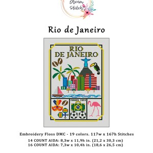 Rio De Janeiro Cross Stitch Pattern, Little City Cross Stitch Pattern ...