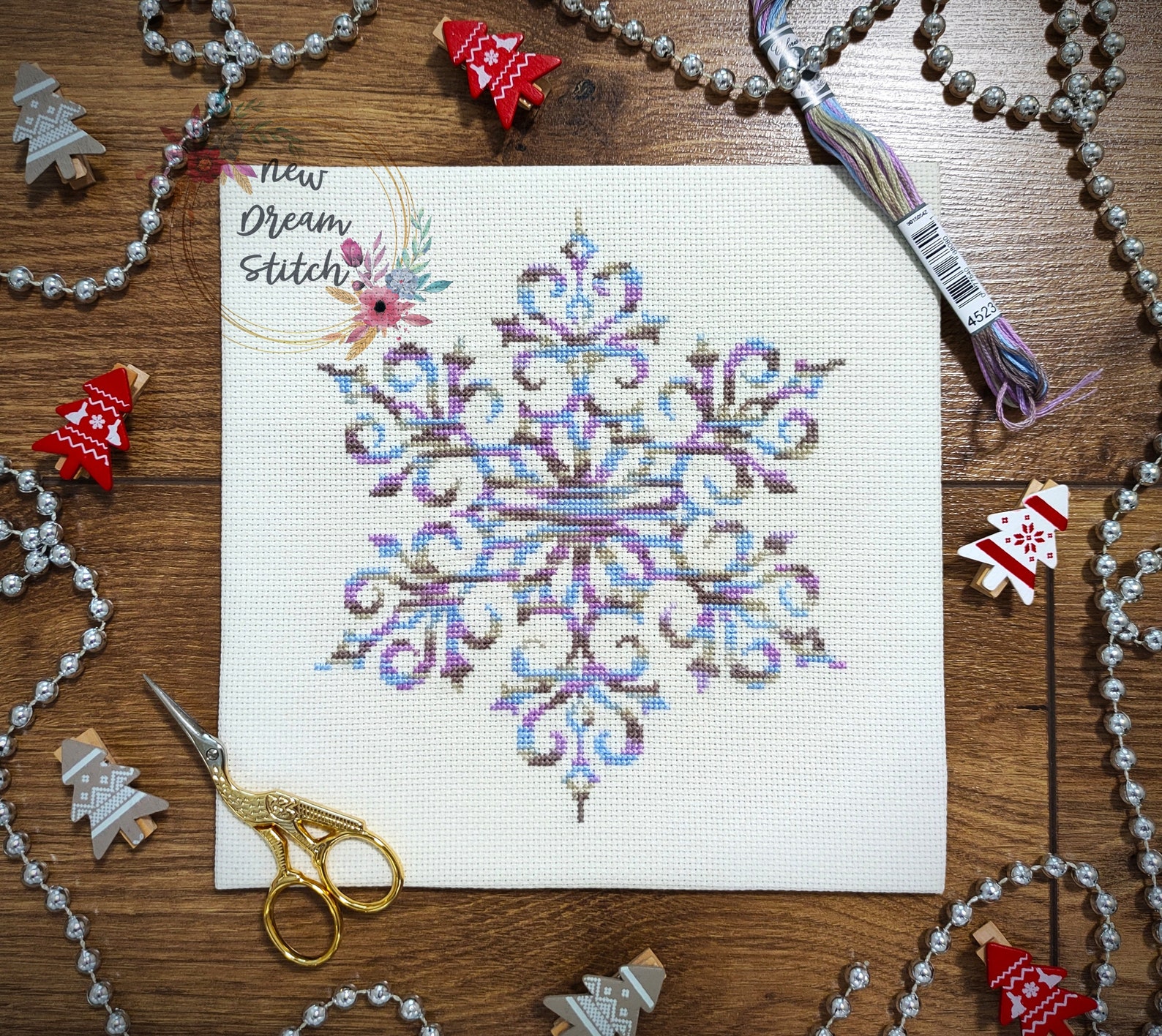 Snowflake Cross Stitch Pattern, Holiday Christmas Decor Xstitch ...
