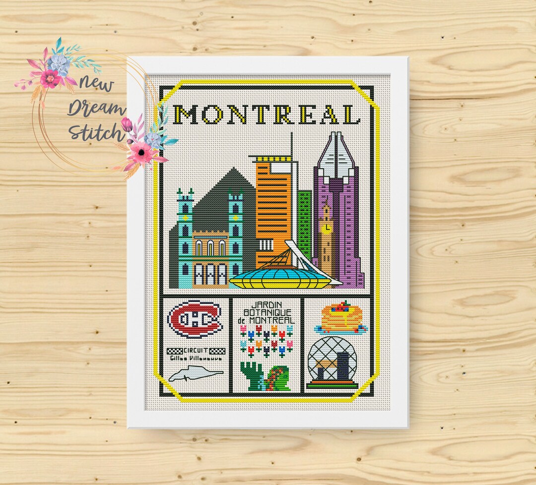 Montreal Cross Stitch Pattern, Little City Xstitch, Cities of Canada ...