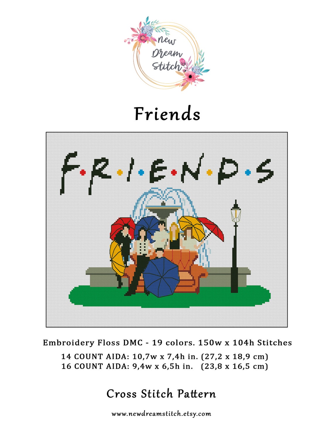 Friends Cross Stitch Pattern Funny TV Show Cross Stitch - Etsy